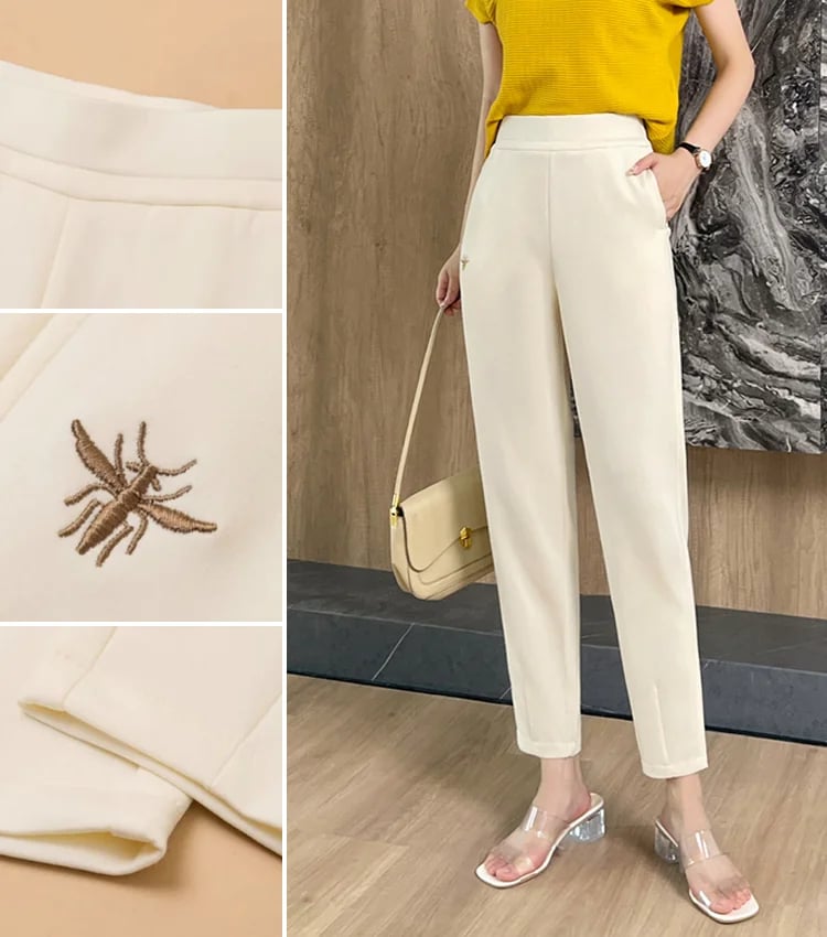 commsmarket-Loose-fitting high-waisted slacks—(Buy 2 pieces for free s ...